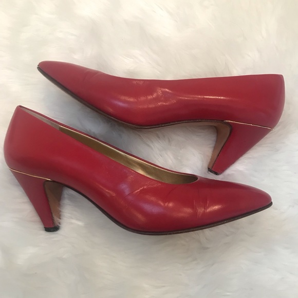 Gucci | Shoes | Vintage Gucci Red Heeled Pumps | Poshmark